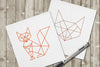 Geometric Fox SKETCH Single Line Drawing - So Fontsy