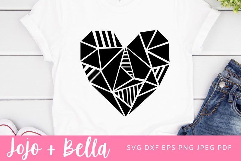 Geometric heart svg, Heart Svg, Geo Heart SVG, Heart card template ...