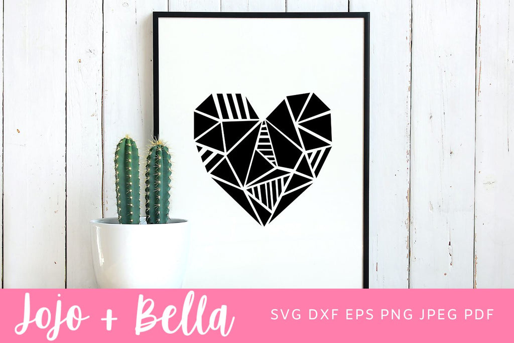 Geometric heart svg, Heart Svg, Geo Heart SVG, Heart card template ...