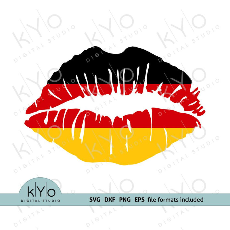 German Flag Lips Svg, Deutsche Flagge Lippen Svg - So Fontsy