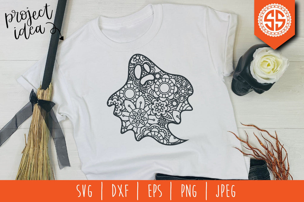 Ghost Mandala Zentangle Bundle Set of 12 - SVG - So Fontsy