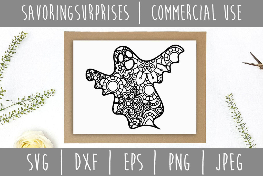 Ghost Mandala Zentangle - So Fontsy