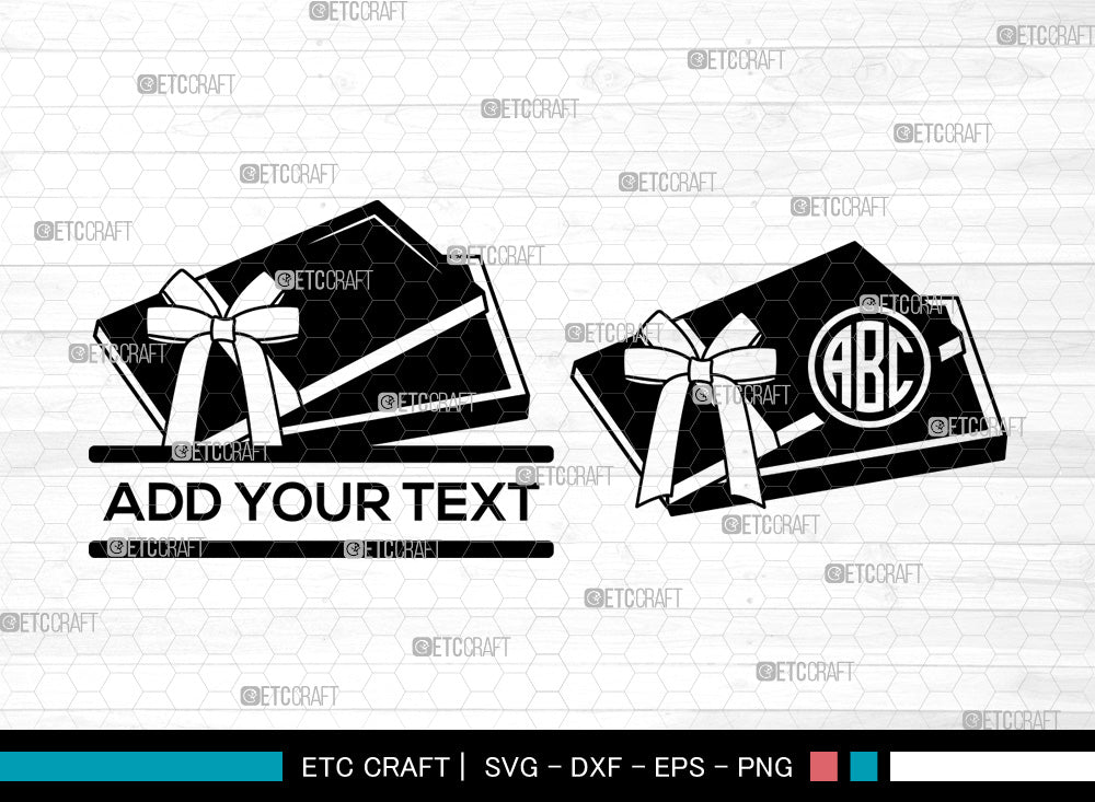 Gift Box Monogram SVG, Birthday Gift Svg, Split Monogram Svg, Gifts Svg ...