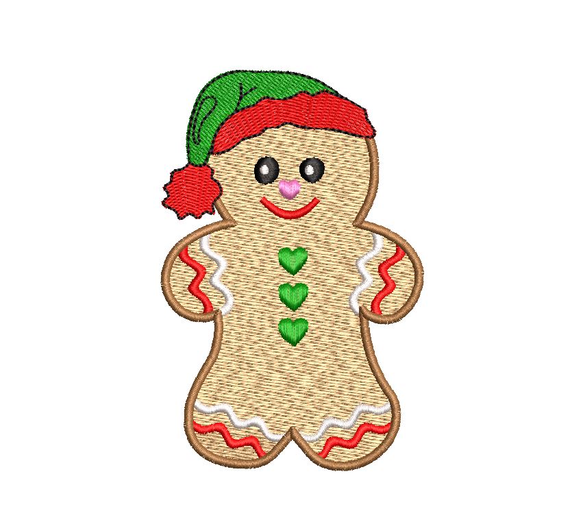 Gingerbread Boy Christmas Cookie Machine Embroidery - So Fontsy