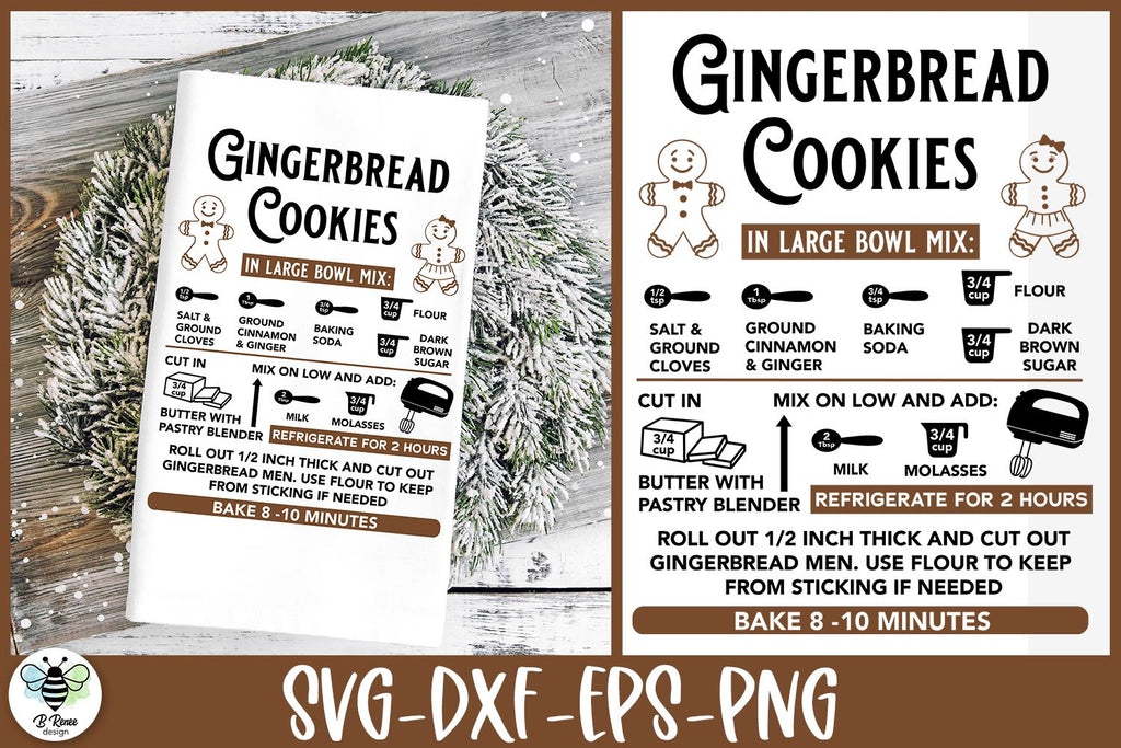 Gingerbread Cookie SVG | Christmas Baking Recipe SVG - So Fontsy
