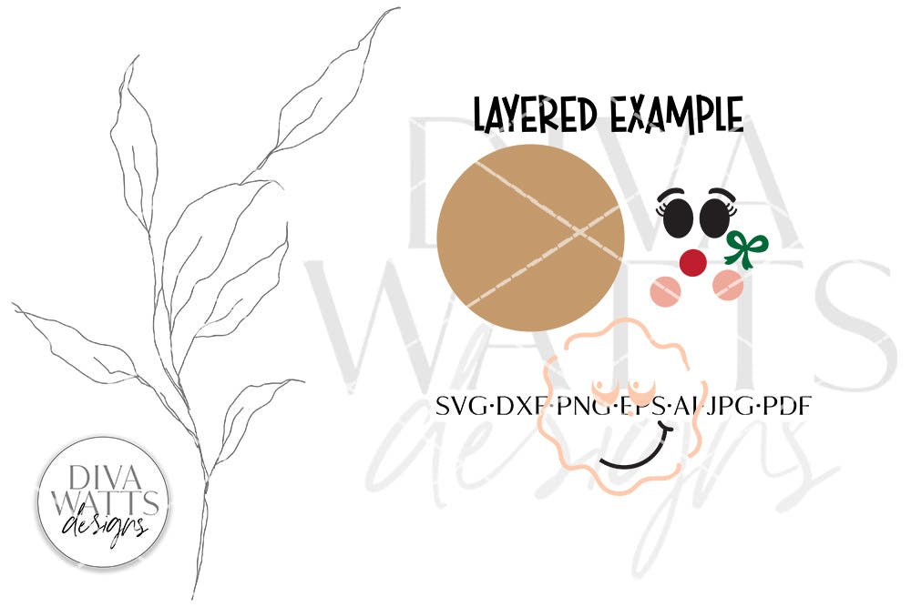 Gingerbread Faces SVG Bundle | Christmas / Winter Round Design - So Fontsy