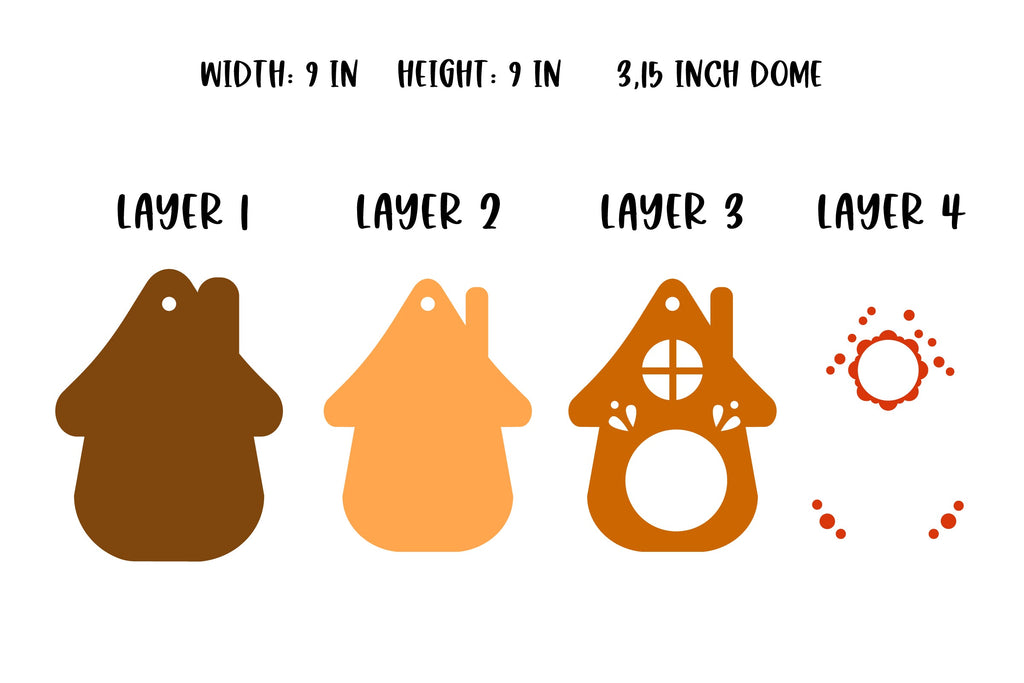 Gingerbread Houses Candy Dome. Christmas Holder SVG - So Fontsy
