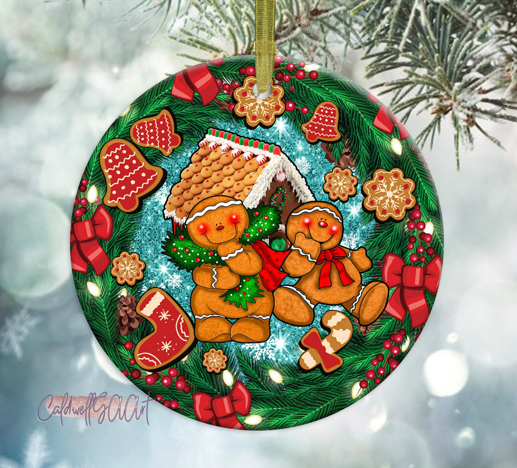 Gingerbread Men With Hot Chocolate Christmas Ornament Png Sublimation ...