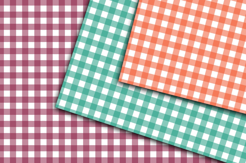 Gingham Digital Paper - 100 Seamless Digital Files - So Fontsy