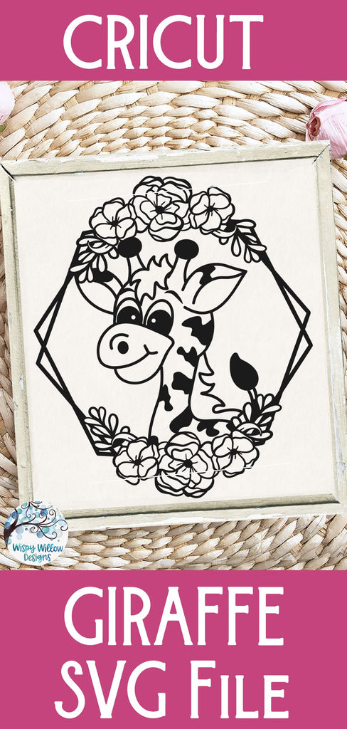 Giraffe with Flowers SVG - So Fontsy
