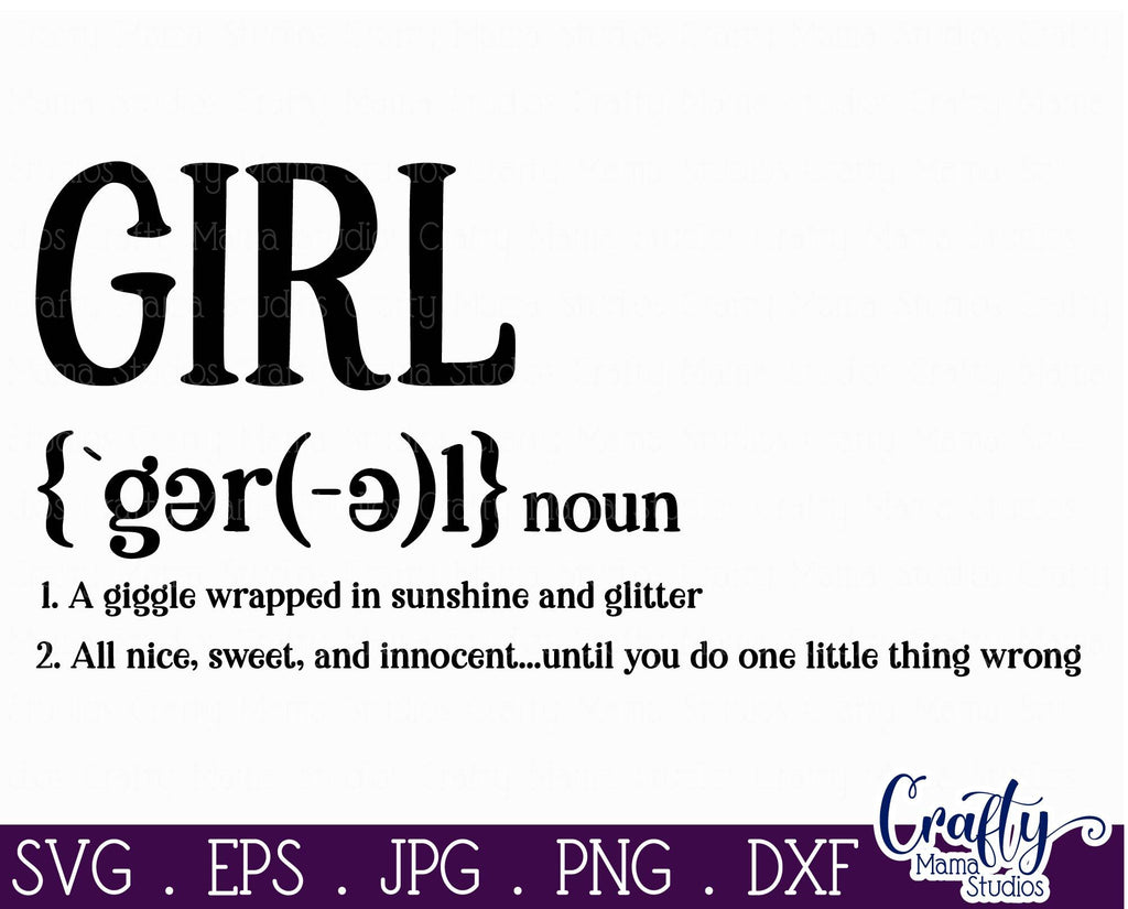 Girl Definition - Daughter Definition SVG - Funny Family Svg - So Fontsy