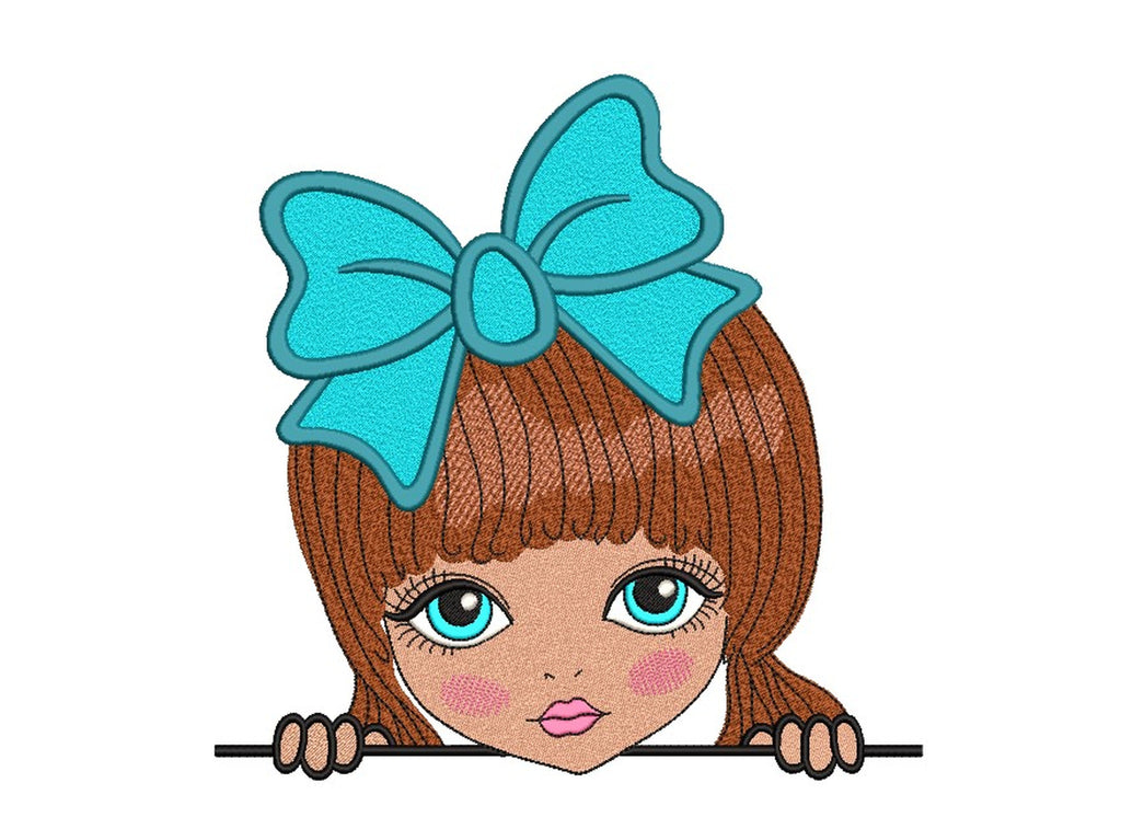 Girl Embroidery Design, 4 sizes, Instant download - So Fontsy