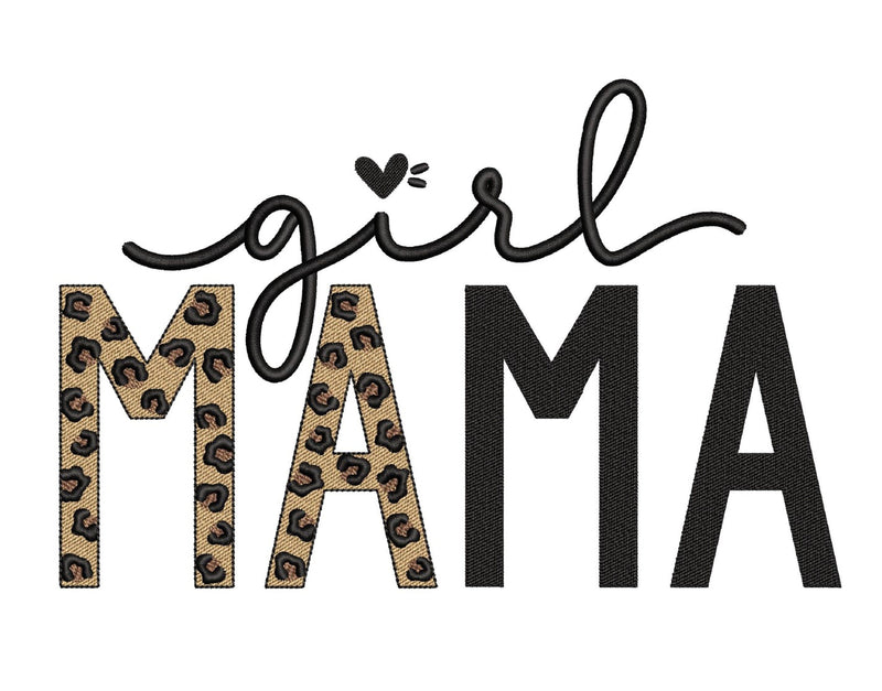 Girl Mama Embroidery Design, 4 sizes, Instant Download - So Fontsy