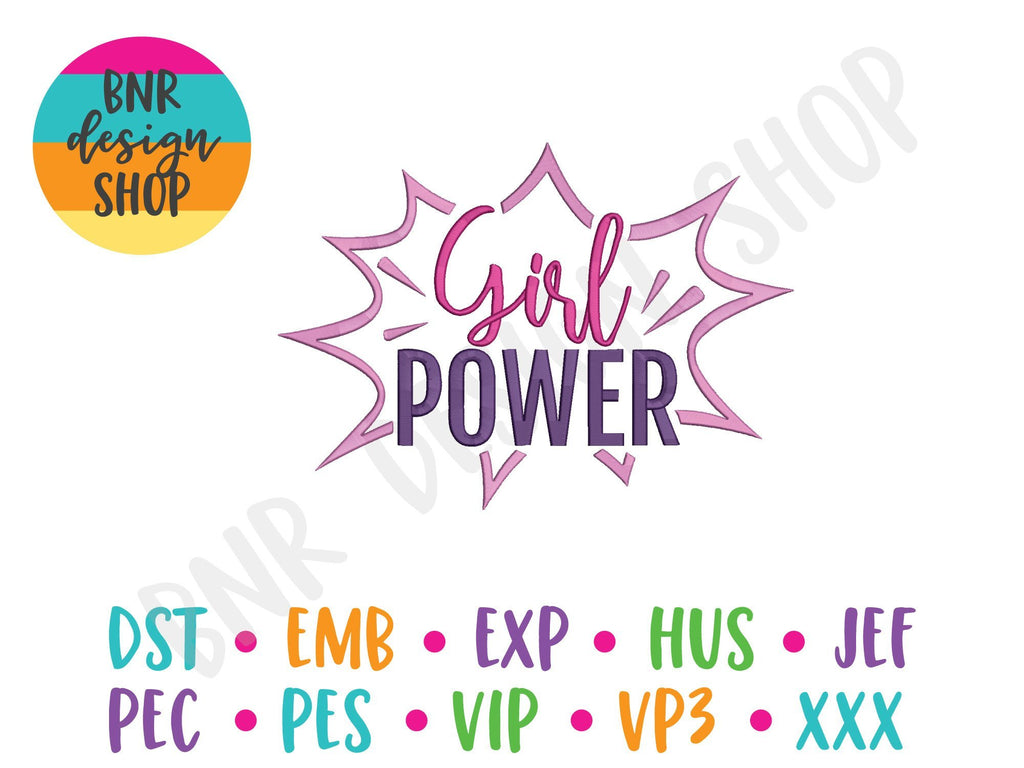 Girl Power Embroidery Design - So Fontsy