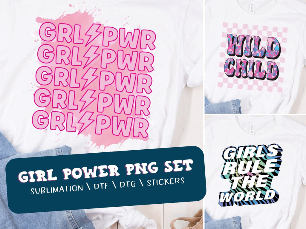 Girl Power PNG Printables Set - So Fontsy