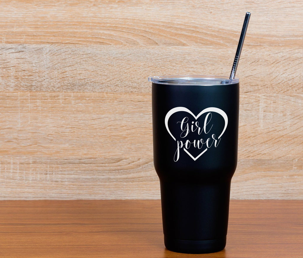 Girl Power With Heart Hand Lettered Cut file - So Fontsy