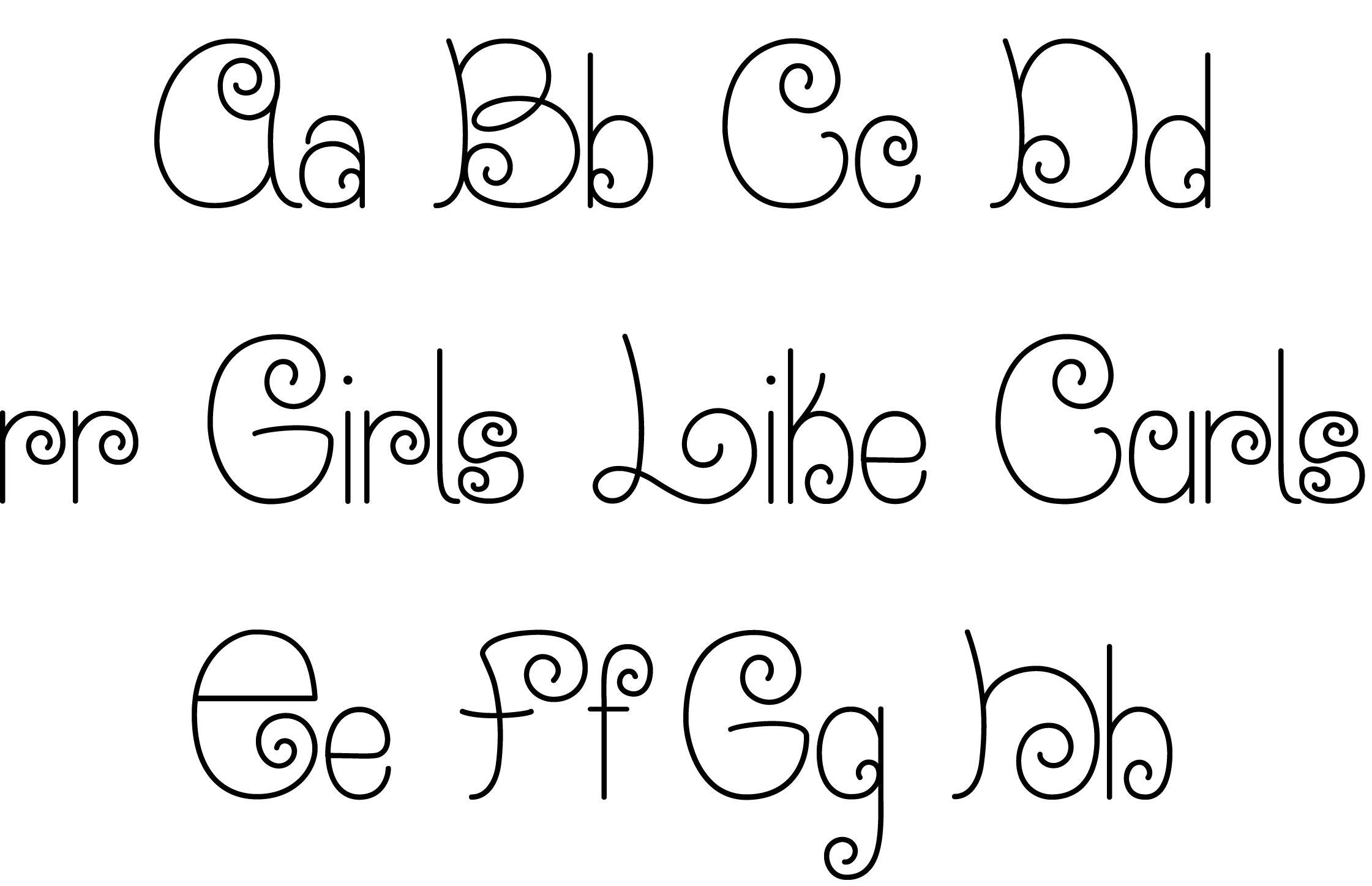 Girls Like Curls Font - So Fontsy