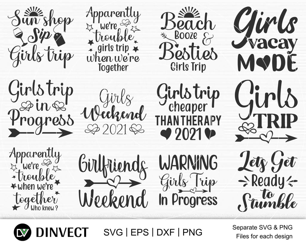 Girls Trip SVG Bundle, Girls Party Svg, Girls Weekend Svg, Vacation SVG ...