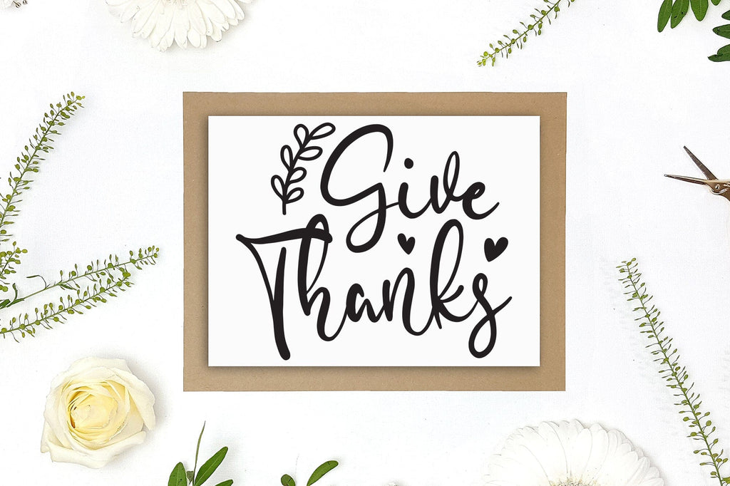 Give Thanks | Thanksgiving Sign SVG - So Fontsy