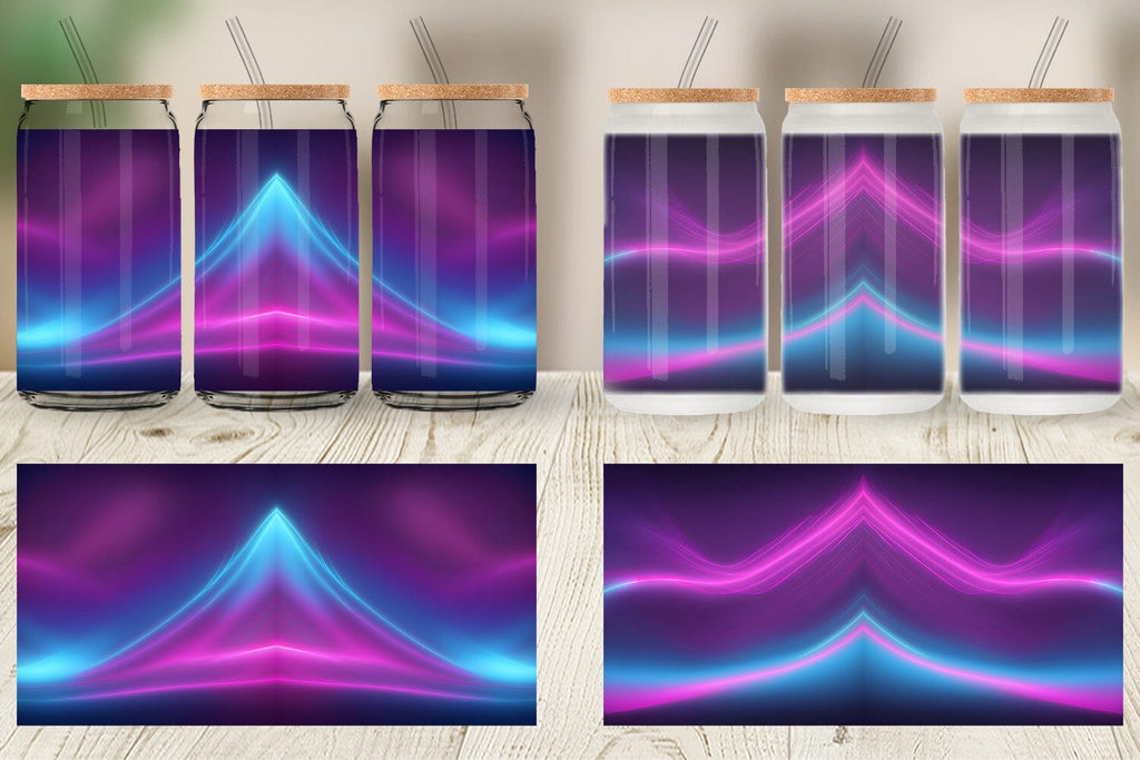 Glass Can Wrap Wave Dynamic Pink Blue - So Fontsy