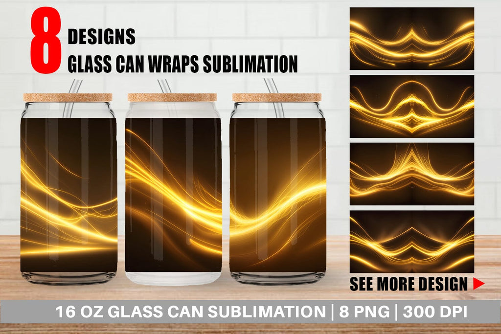 Glass Can Wrap Wave Golden Dynamic - So Fontsy