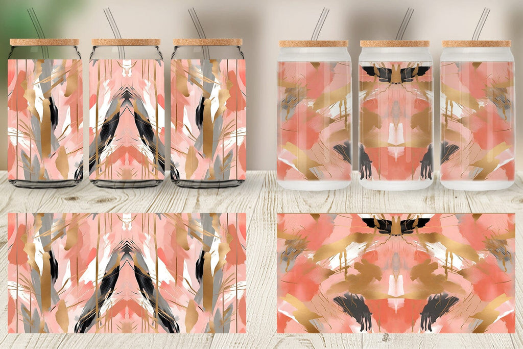 Glass Can Wraps Contemporary Art Pink - So Fontsy