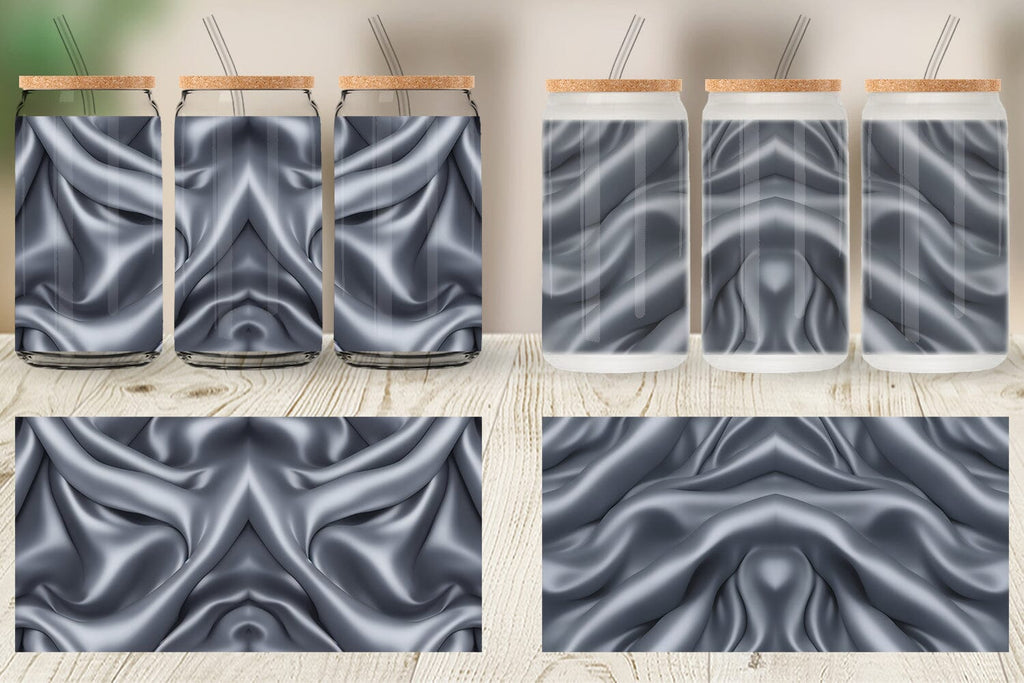 Glass Can Wraps Silver Satin - So Fontsy
