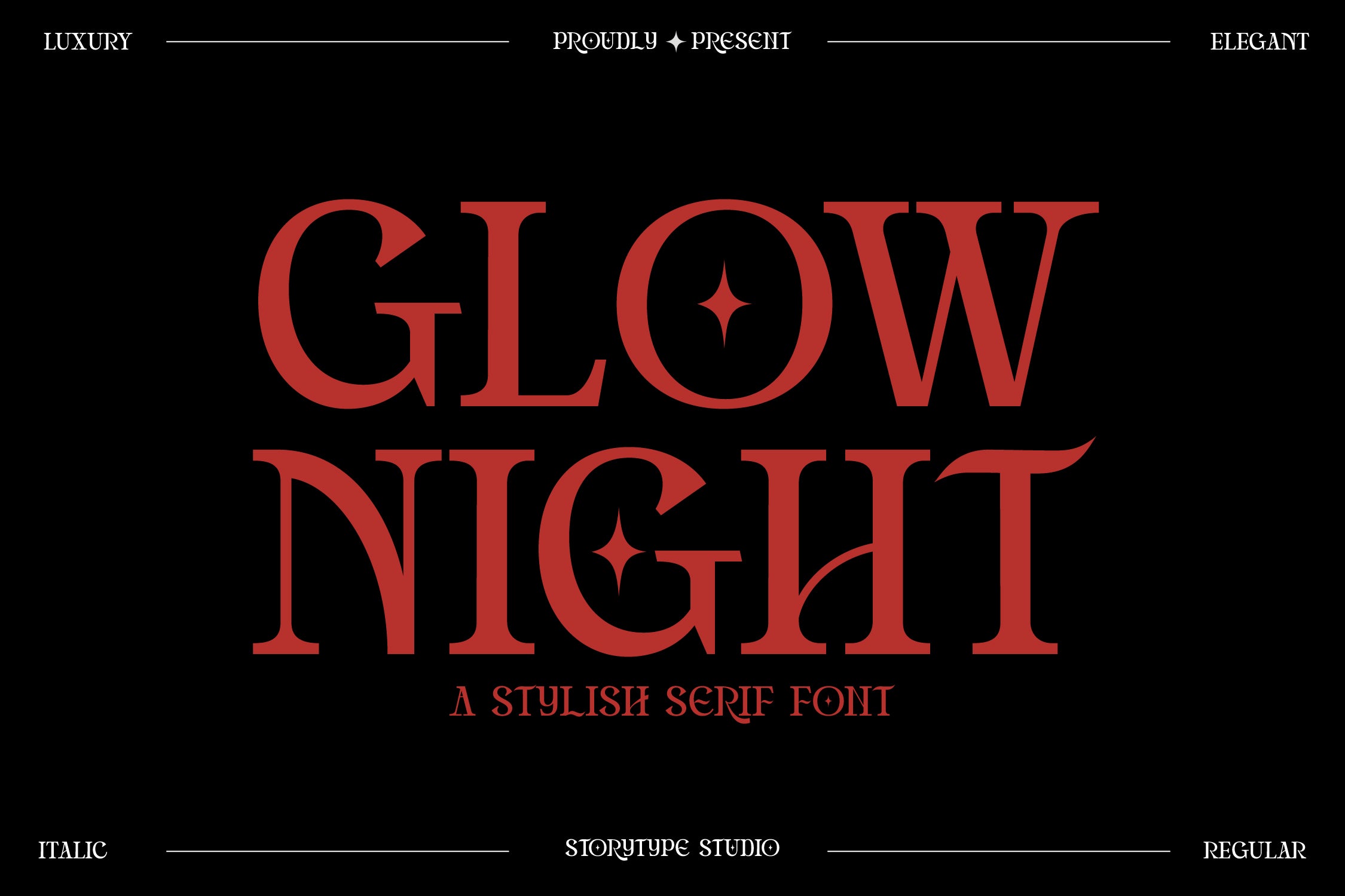 GLOW NIGHT Typeface - So Fontsy