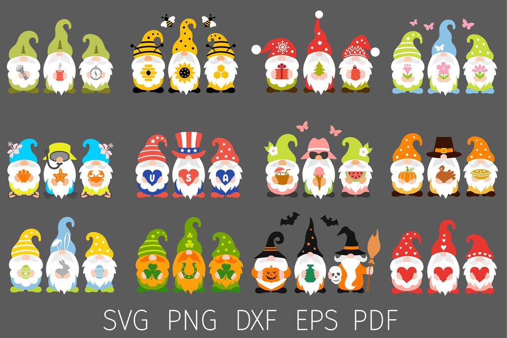 Gnome svg bundle, gnome bundle svg, holiday gnomes - So Fontsy