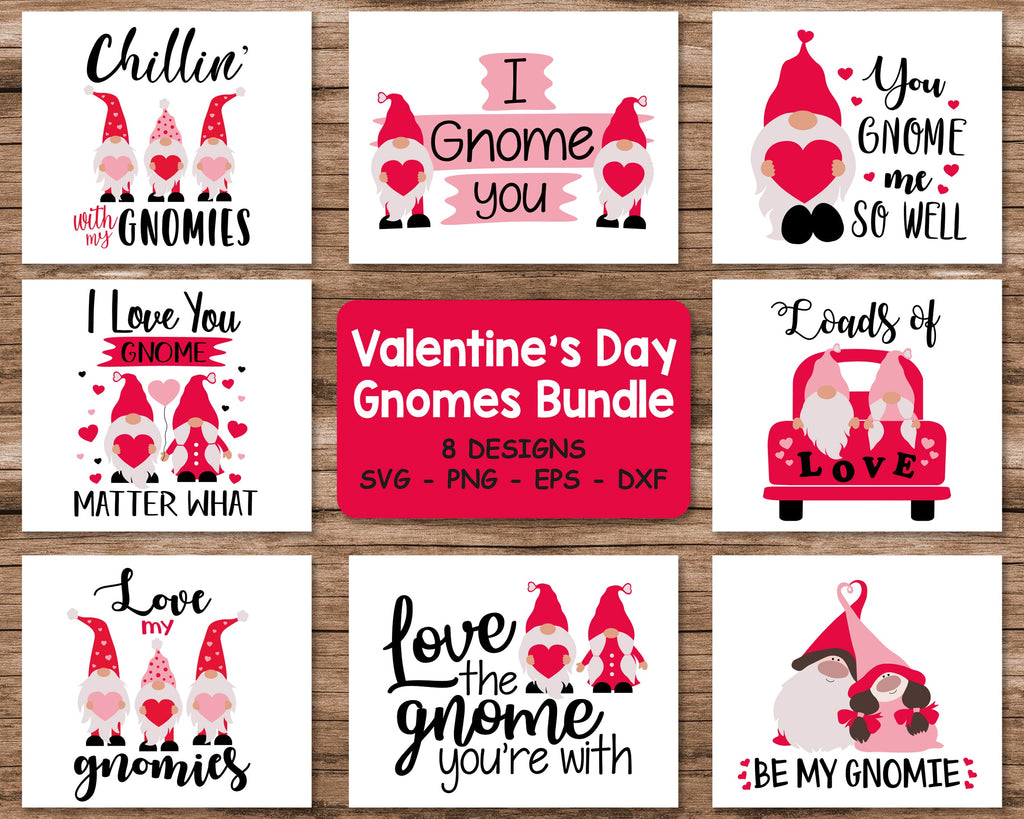 Gnomes Valentine's Bundle Svg, Valentine's Day svg, Gnomes Svg - So Fontsy