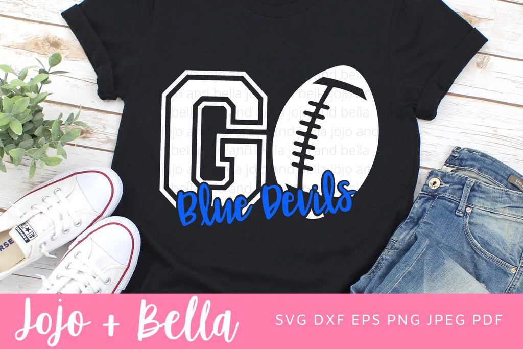 Go Blue Devils Svg, Blue Devils Football Svg, Football Svg, SVG T-shirt ...