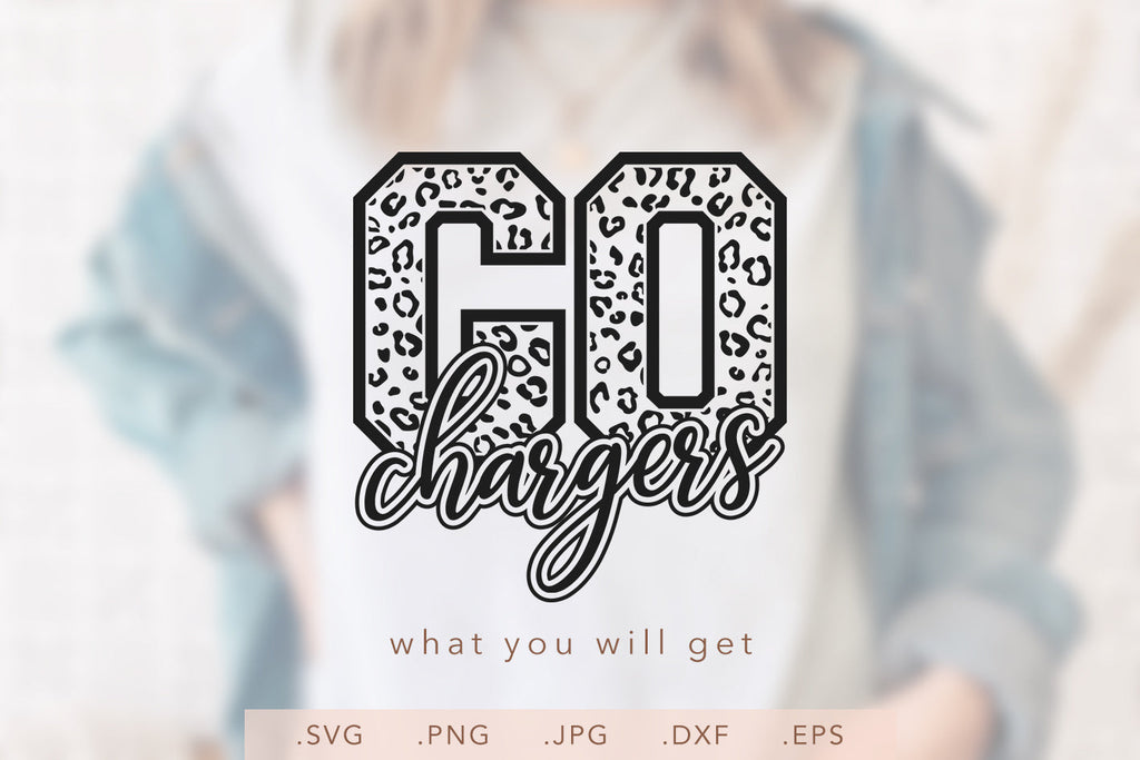 Go Chargers Leopard SVG DXF JPG PNG EPS - So Fontsy
