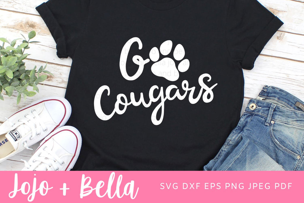 Go Cougars Svg, Football Svg, Paw Print SVG Football Png, Go Bulldogs T ...