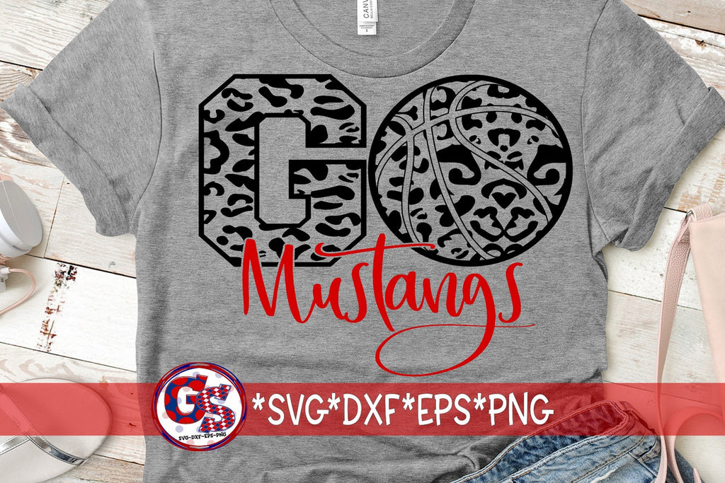 Go Mustangs Basketball SVG DXF EPS PNG - So Fontsy