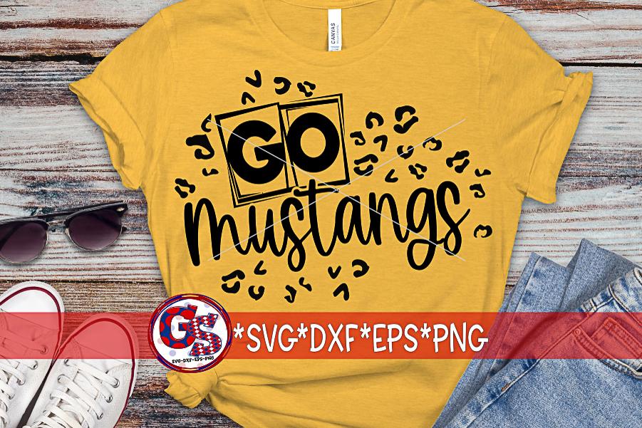 Go Mustangs Leopard Print SVG DXF EPS PNG - So Fontsy