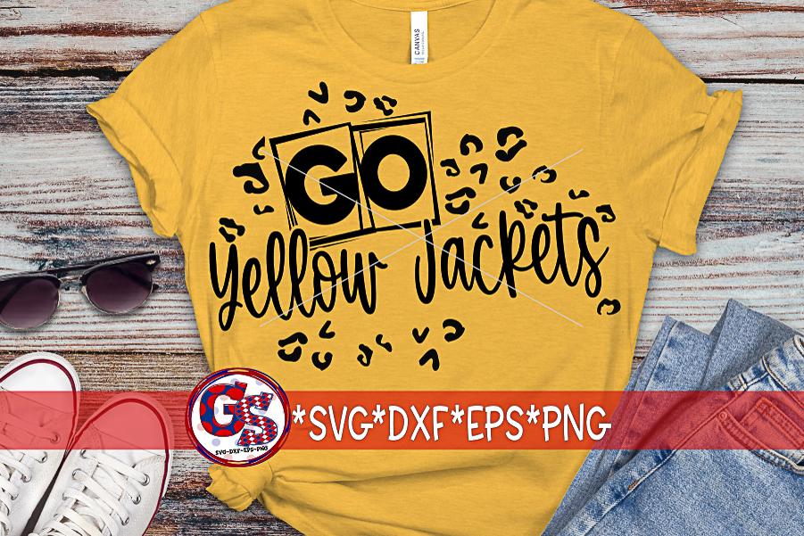 Go Yellow Jackets Leopard Print SVG DXF EPS PNG - So Fontsy