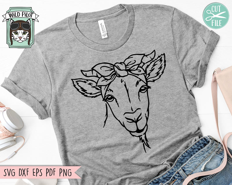 Goat Bandana SVG, Goat SVG file, Goat cut file, Goat with Bandana svg ...