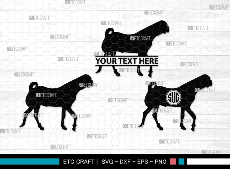 Goat Monogram, Goat Silhouette, Goat SVG, Show Goat Svg, Farm Animal Svg, Boer Goat Svg, SB00271 ...
