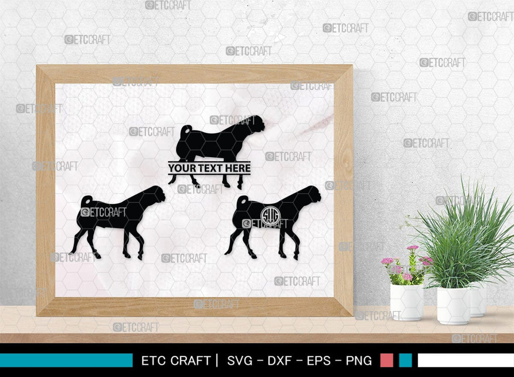 Goat Monogram, Goat Silhouette, Goat SVG, Show Goat Svg, Farm Animal ...