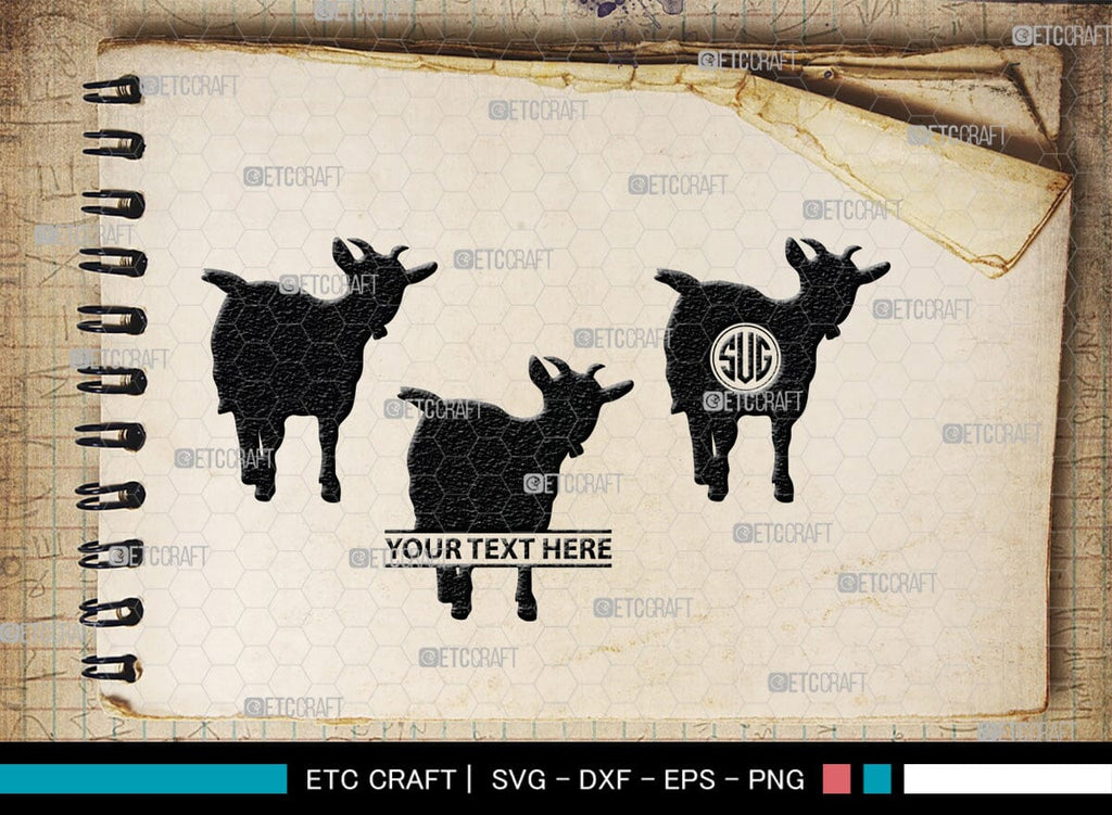 Goat Monogram, Goat Silhouette, Goat SVG, Show Goat Svg, Farm Animal ...