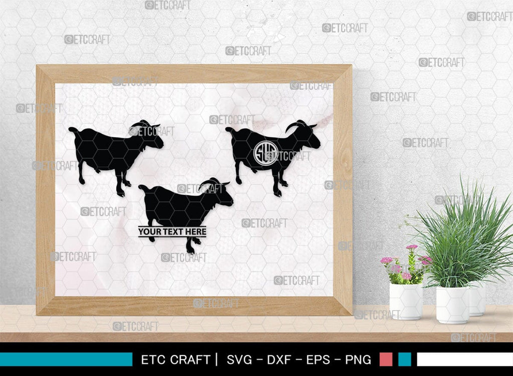 Goat Monogram, Goat Silhouette, Goat SVG, Show Goat Svg, Farm Animal ...