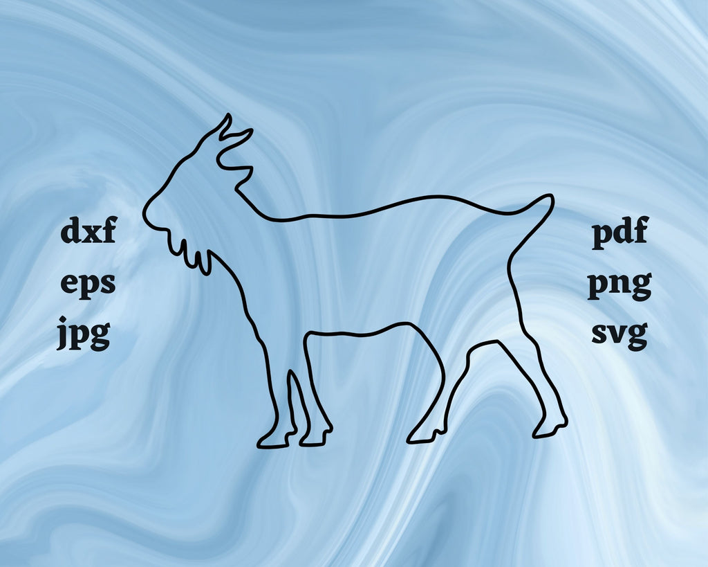 Goat Outline SVG Cut File - So Fontsy