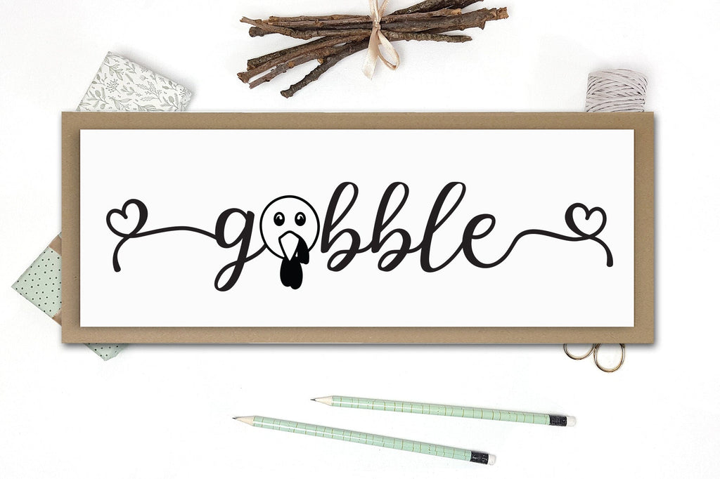 Gobble Cut File, Thanksgiving Sign SVG - So Fontsy