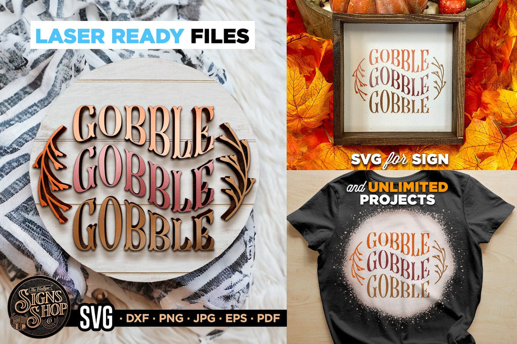 Gobble, gobble | FALL SVG Sign - So Fontsy