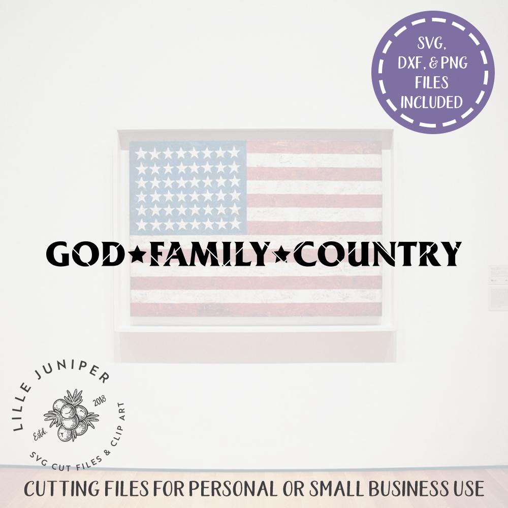 God Family Country SVG | Patriotic SVG | Rustic Sign SVG - So Fontsy
