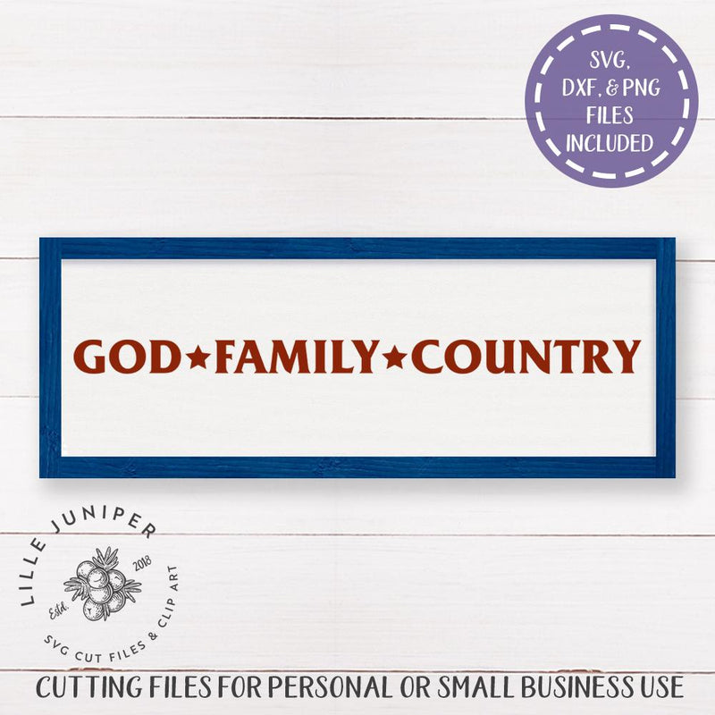 God Family Country SVG | Patriotic SVG | Rustic Sign SVG - So Fontsy