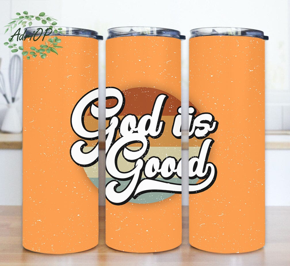 God Is Good Tumbler Png, Retro God 20oz Skinny Tumbler, Christian ...