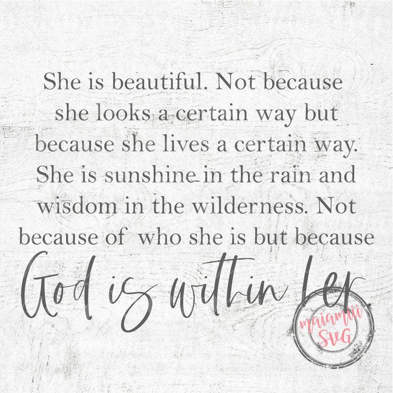God Is Within Her Svg, Christian Quote Svg, Scripture Svg, God Is With ...