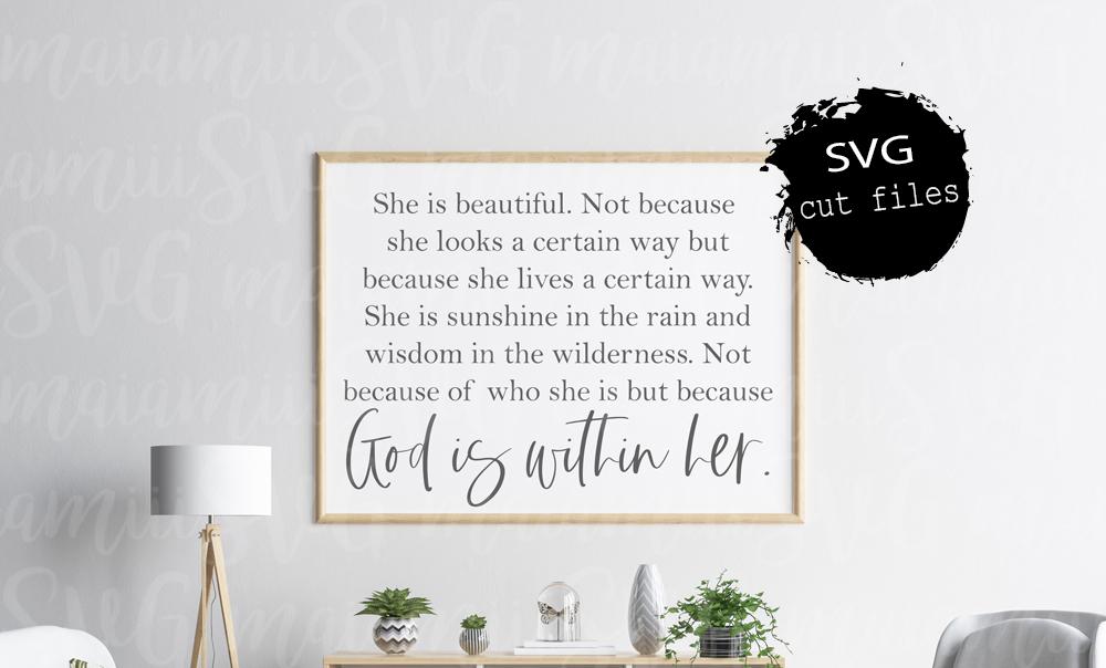 God Is Within Her Svg, Christian Quote Svg, Scripture Svg, God Is With ...