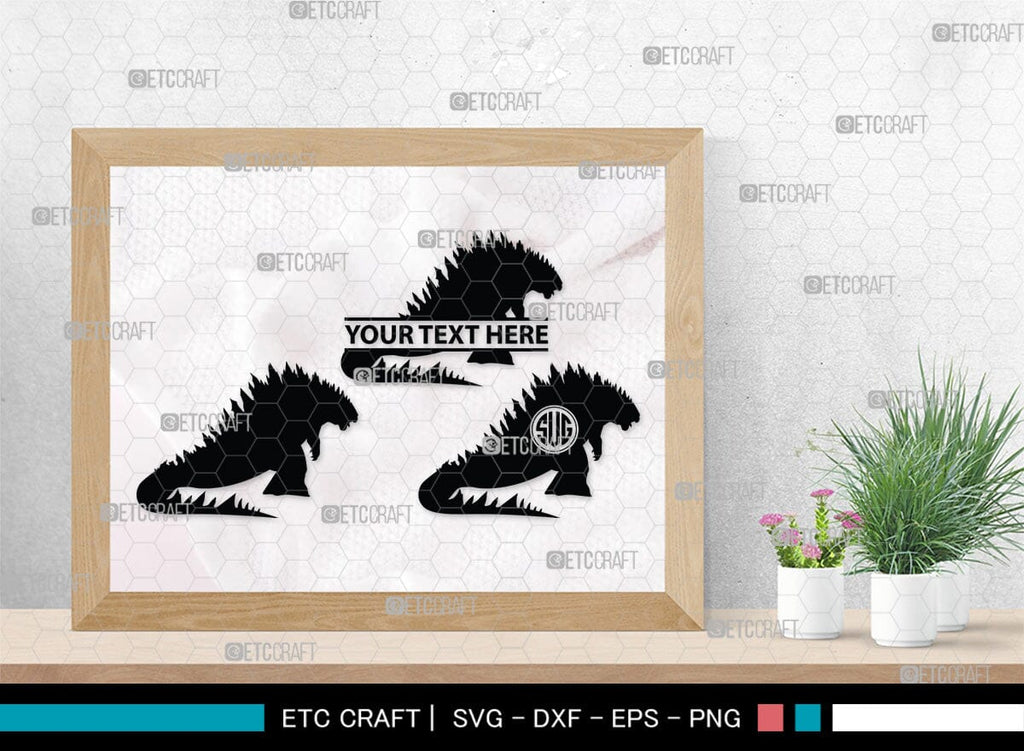 Godzilla Monogram, Godzilla Silhouette, Godzilla SVG, Rodan Godzilla ...